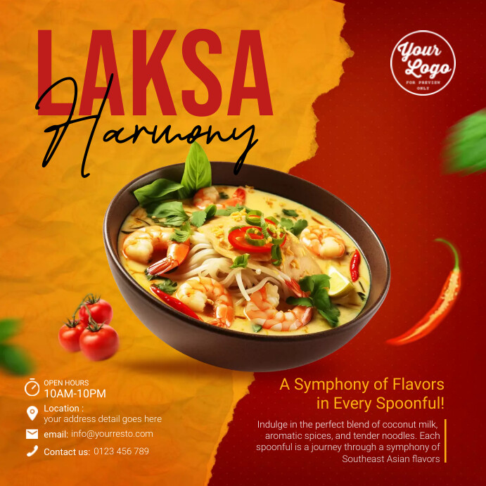 Laksa Harmony Social Media Post template | PosterMyWall