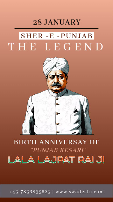 LALA LAJPAT RAI Template | PosterMyWall