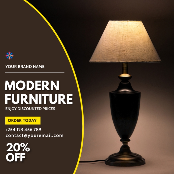 Copy of lamp stand modern furniture sale template | PosterMyWall