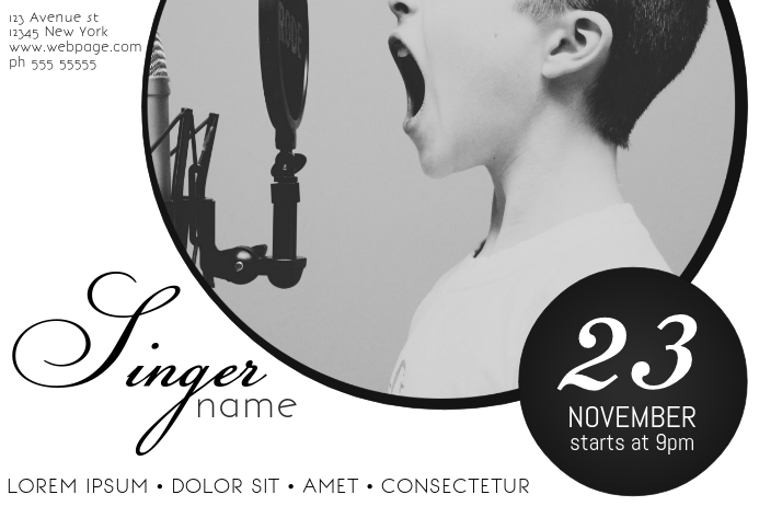 Landscape Black and White Concert Event Flyer Template | PosterMyWall