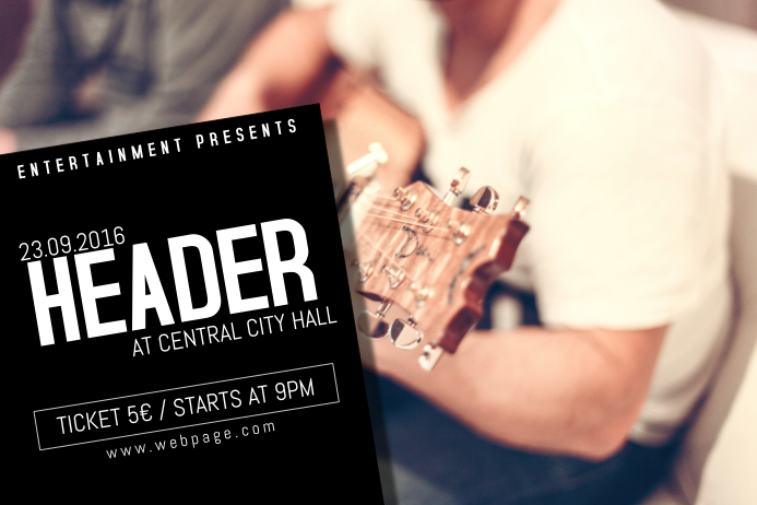 Copy of landscape guitar concert event band singer flyer template ...