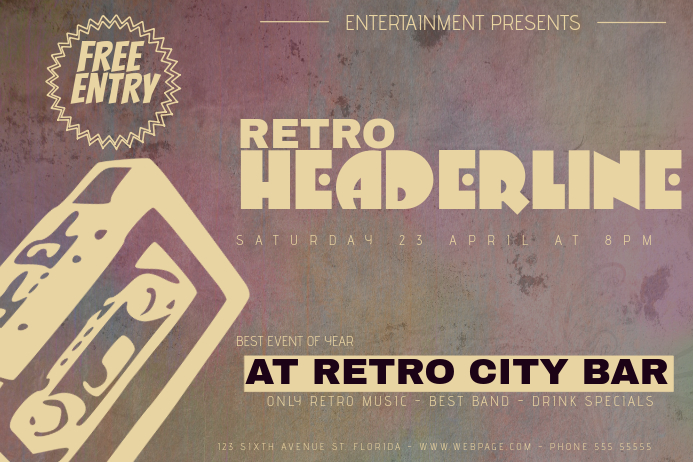 Copy of landscape retro event flyer template | PosterMyWall