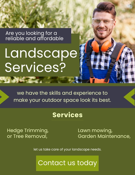Landscape services flyer Template | PosterMyWall