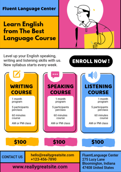 Language Center Template | PosterMyWall