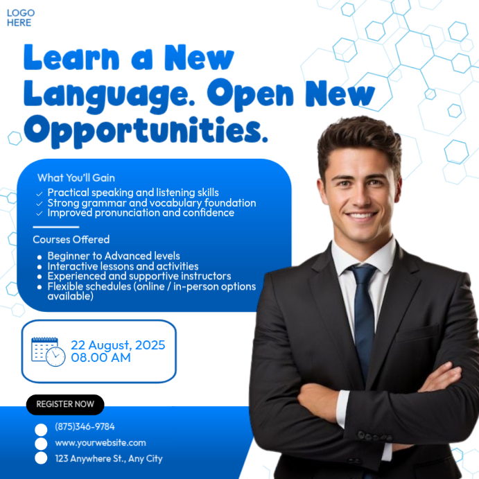 Language Class Template | PosterMyWall