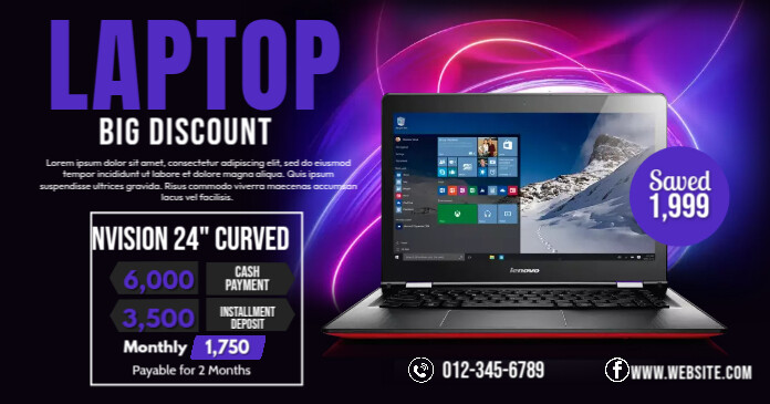Laptop Big Discount Template | PosterMyWall