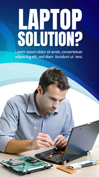 Laptop computer repair service ad Template | PosterMyWall