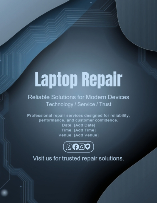 Laptop Repair Freestyle Gradient Flyer Design for Official Service ...