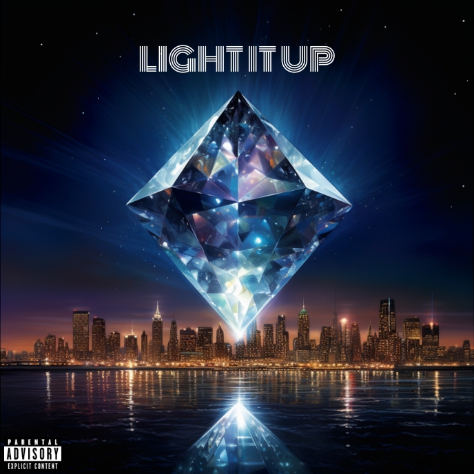 large diamon over city album cover art Template | PosterMyWall