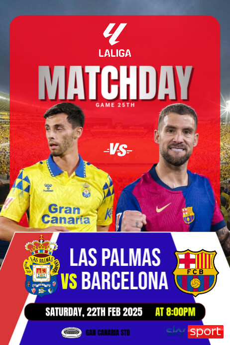 Copy of Las Palmas vs Barcelona. Spanish La Liga. | PosterMyWall