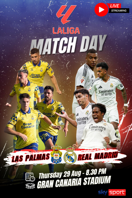 Las Palmas vs Real Madrid Template | PosterMyWall