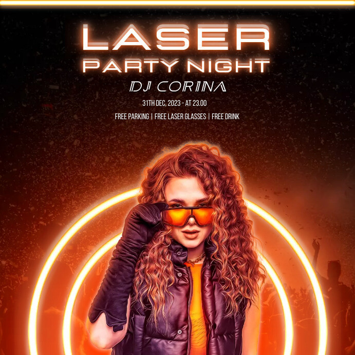 Laser Party Night 2024 Template | PosterMyWall