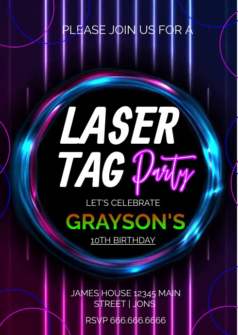 Copy of Laser Tag Party Flyer Templates | PosterMyWall