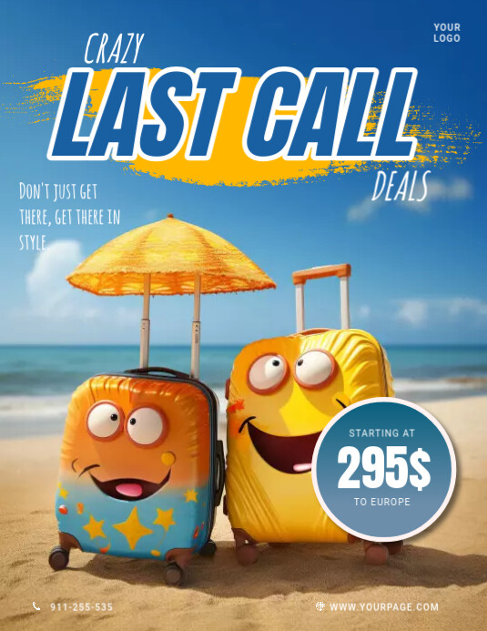 Last Call Travel Agency Flyer Template | PosterMyWall