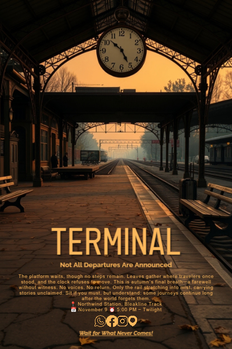 Last Train of Autumn – Forgotten Season Station Poster Template ...
