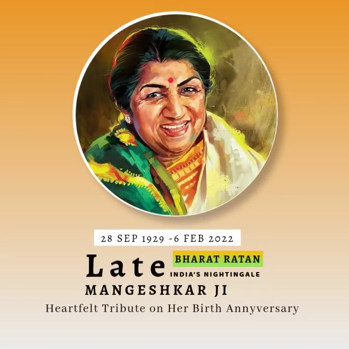 Lata Mangeshkar Template | PosterMyWall