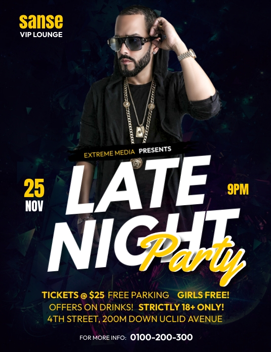 Copy of Late night party | PosterMyWall