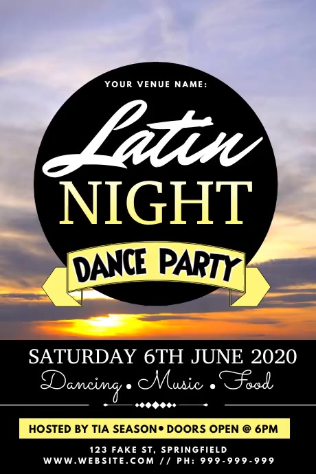 Latin Dance Night Video Poster Template | PosterMyWall