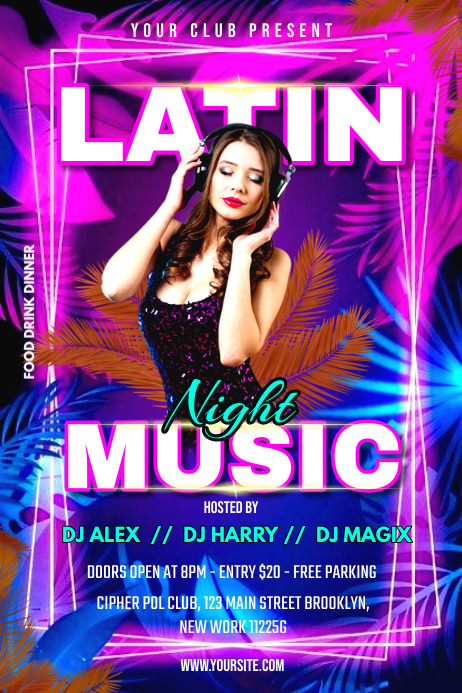 Copy of latin music night party flyer | PosterMyWall