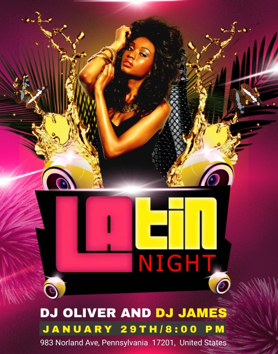 latin Night party flyer Template | PosterMyWall