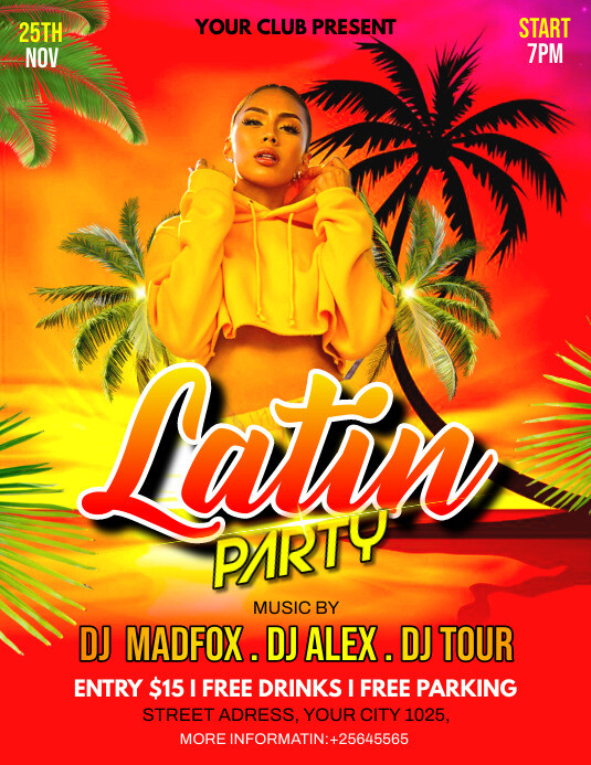 latin night party flyer Template | PosterMyWall
