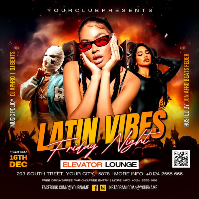 latin night party flyer Template | PosterMyWall