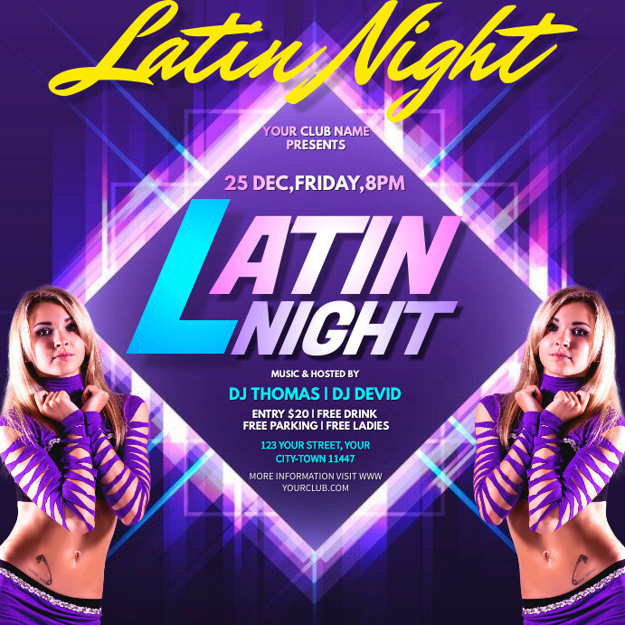 latin night party flyer Template | PosterMyWall