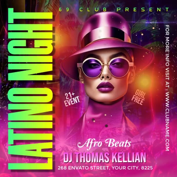 latin night party video ads template | PosterMyWall