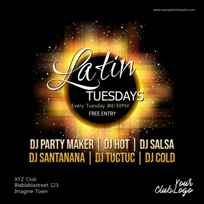 Latin Night Salsa Evening Party Event Latin Dance Template | PosterMyWall