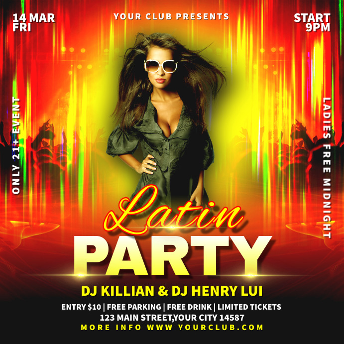 Latin party flyer design Template | PosterMyWall