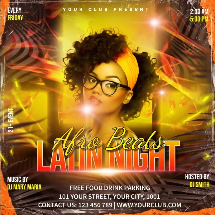 latin party video ads flyer Template | PosterMyWall