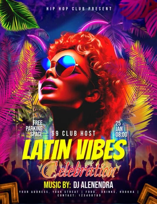 latin vibes party video flyer Template | PosterMyWall