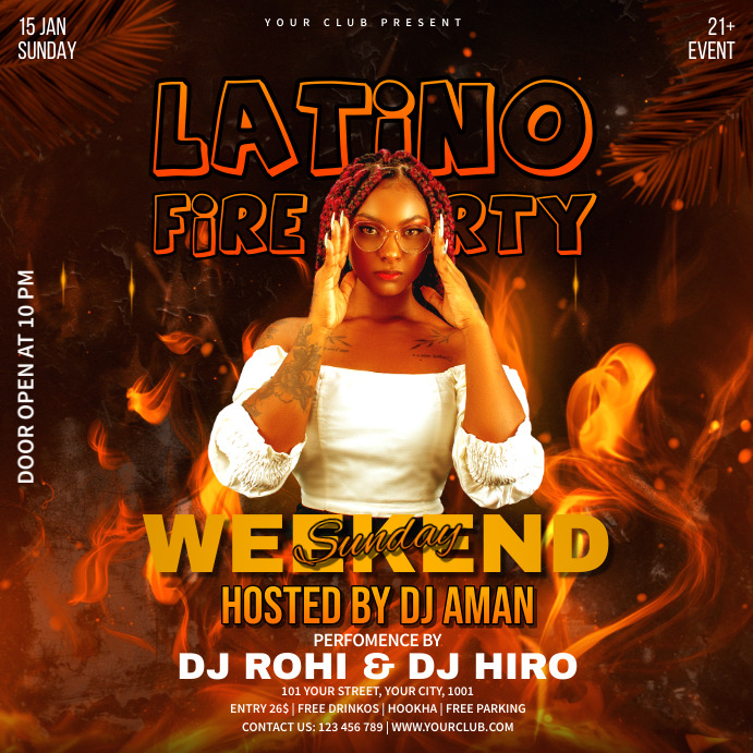 latin weekend party flyer Template | PosterMyWall