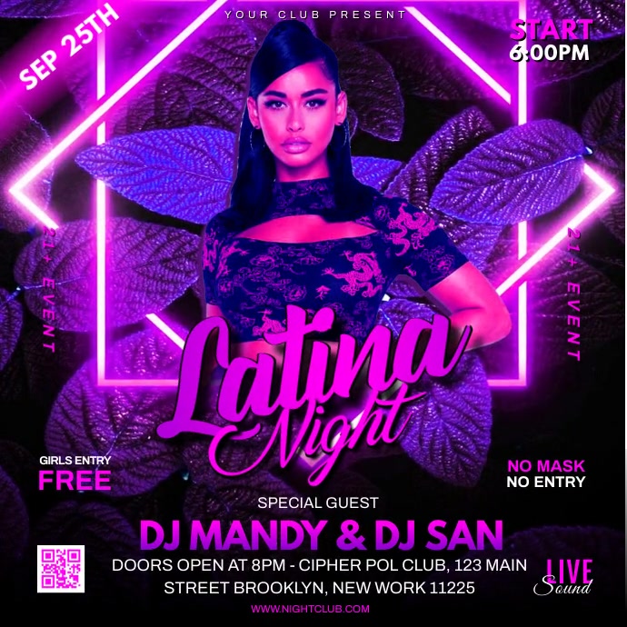 Latina Night Template | PosterMyWall