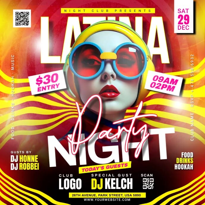 LATINA NIGHT PARTY Template | PosterMyWall
