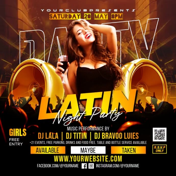 Latina Night party Template | PosterMyWall