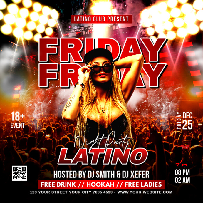 Plantilla de Latino Night Party Flyer | PosterMyWall