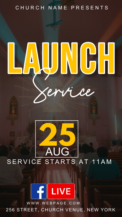launch service church Template | PosterMyWall