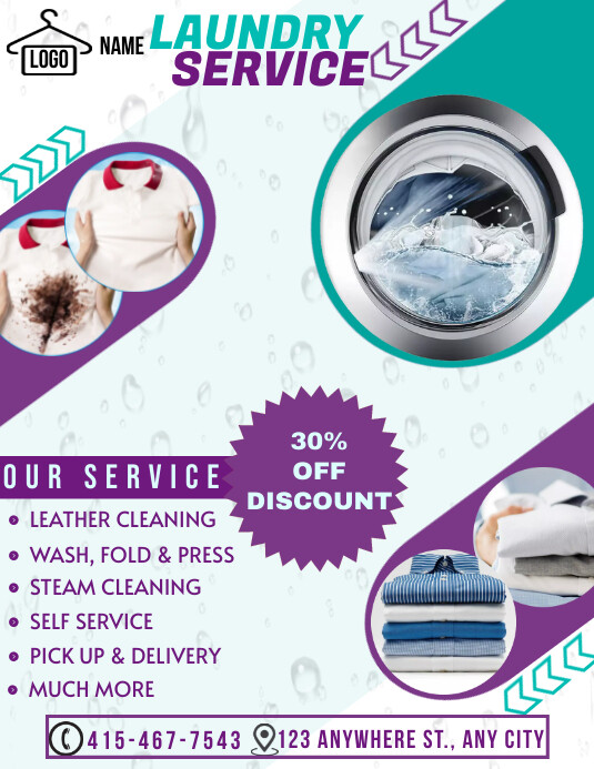 Laundry service flyer Templat | PosterMyWall