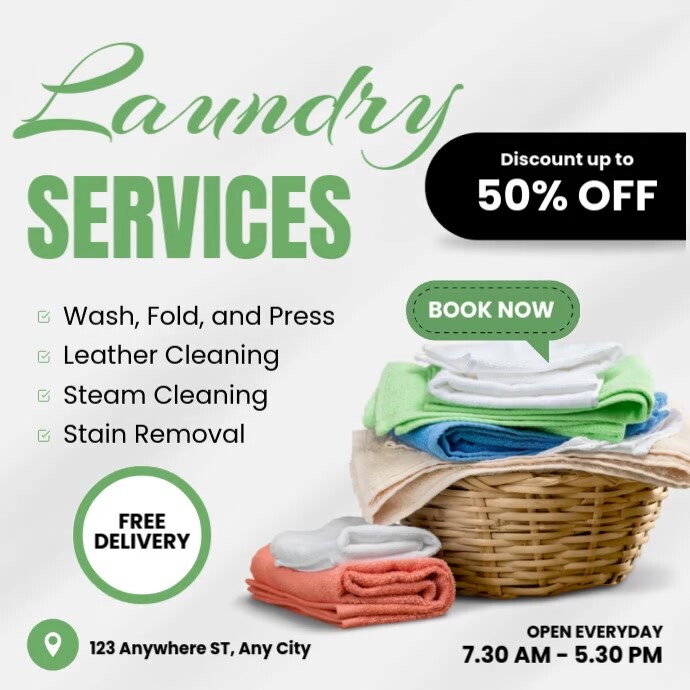 Laundry Services Ad Template | PosterMyWall