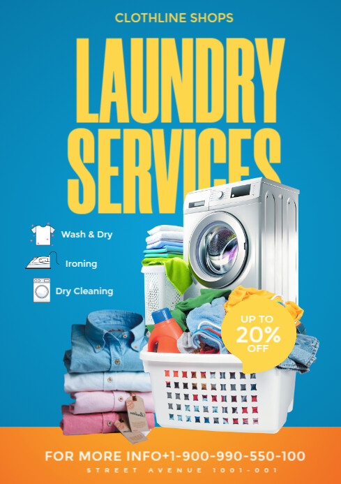 Laundry Services Flyer A3 Template | PosterMyWall