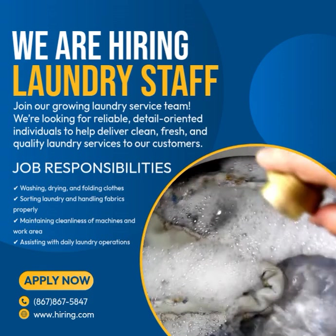 Laundry Staff Template | PosterMyWall