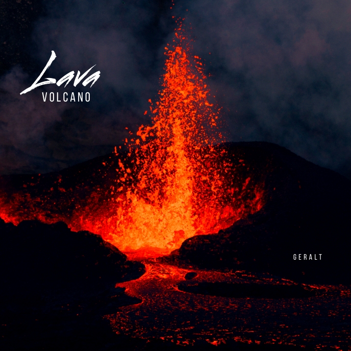Plantilla de Volcán de Lava álbum Portada de Cd | PosterMyWall