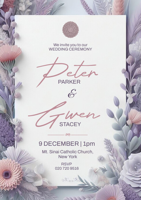 Lavender wedding invitation Template | PosterMyWall