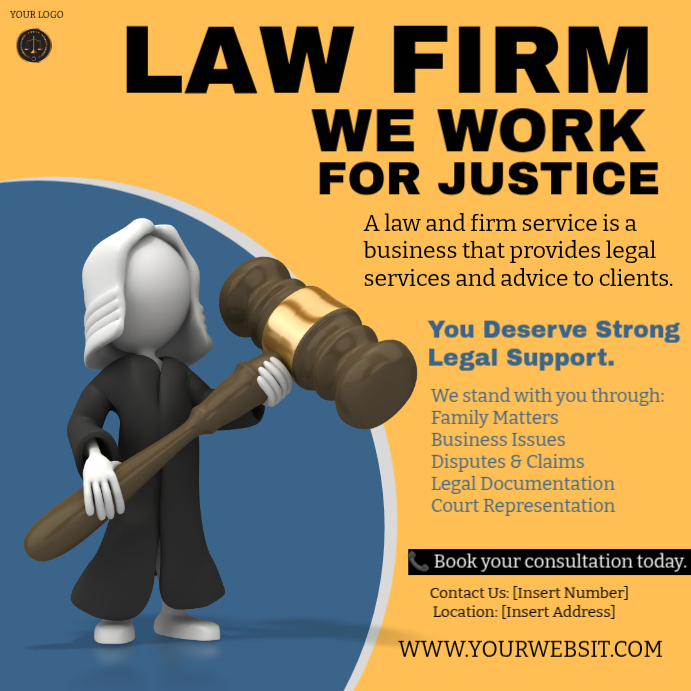 LAW FIRM POST DESIGN TEMPLATE | PosterMyWall