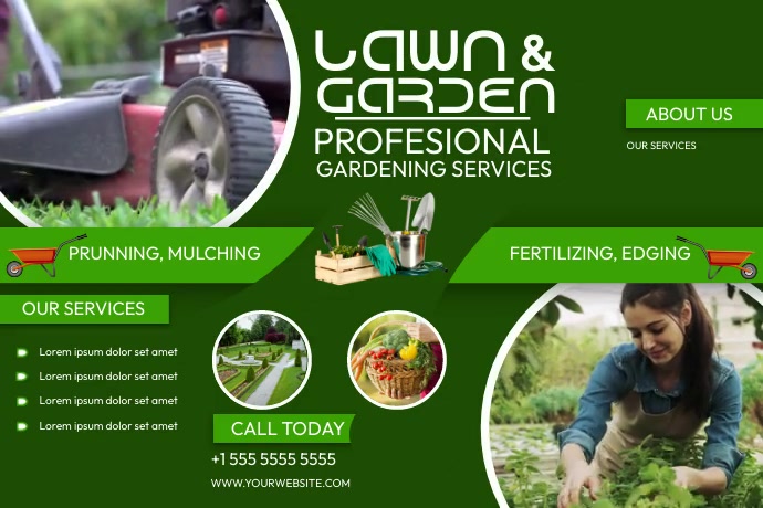 lawn & garden care service template | PosterMyWall