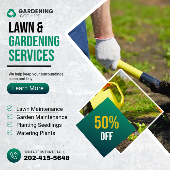 Lawn and Gardening AD Template | PosterMyWall