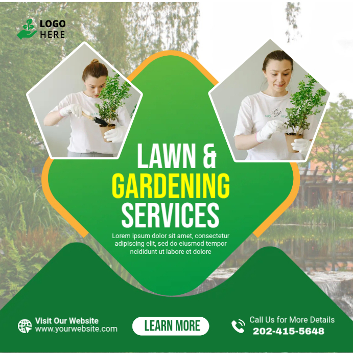 Lawn and Gardening Services ADS Template | PosterMyWall