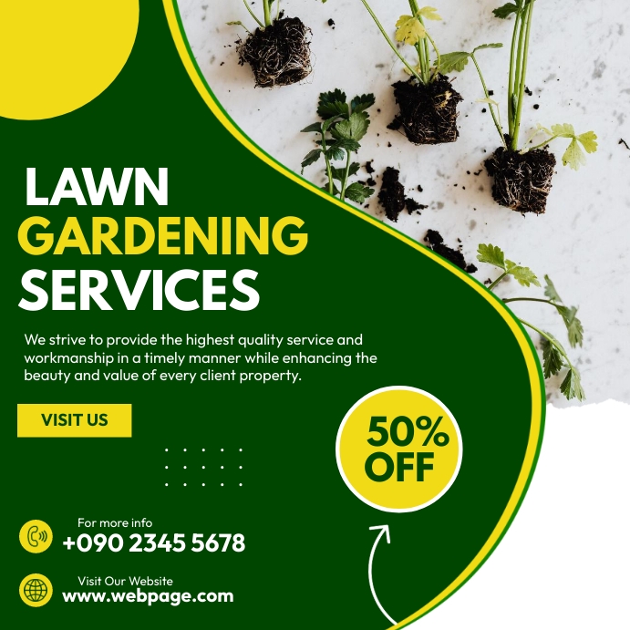 LAWN AND GARDENING SERVICES Template | PosterMyWall
