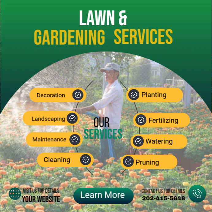 Lawn and Gardening Services Template | PosterMyWall